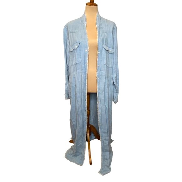 We The Free | Tops | We The Free Light Blue Longline Duster Jacket ...